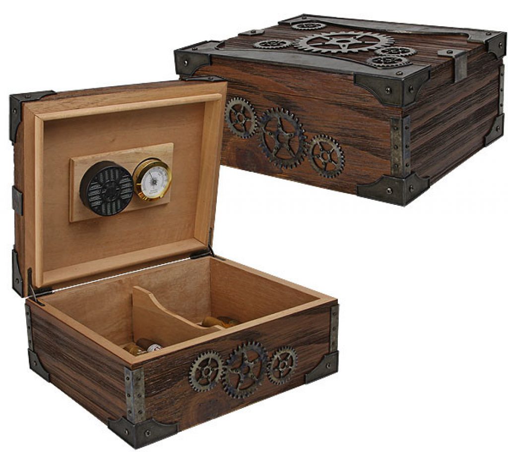 Steampunk Cigar Box Humidor - Holds 50 Cigars - Gifter World